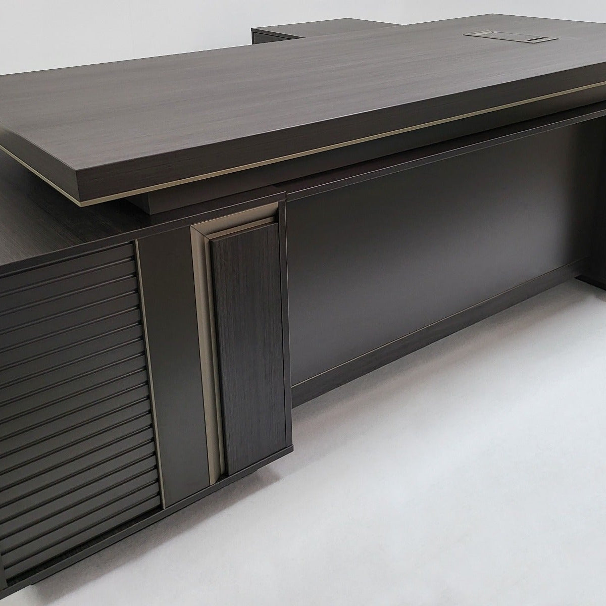 Modern Grey Oak Corner Executive Office Desk with Storage – Order ...