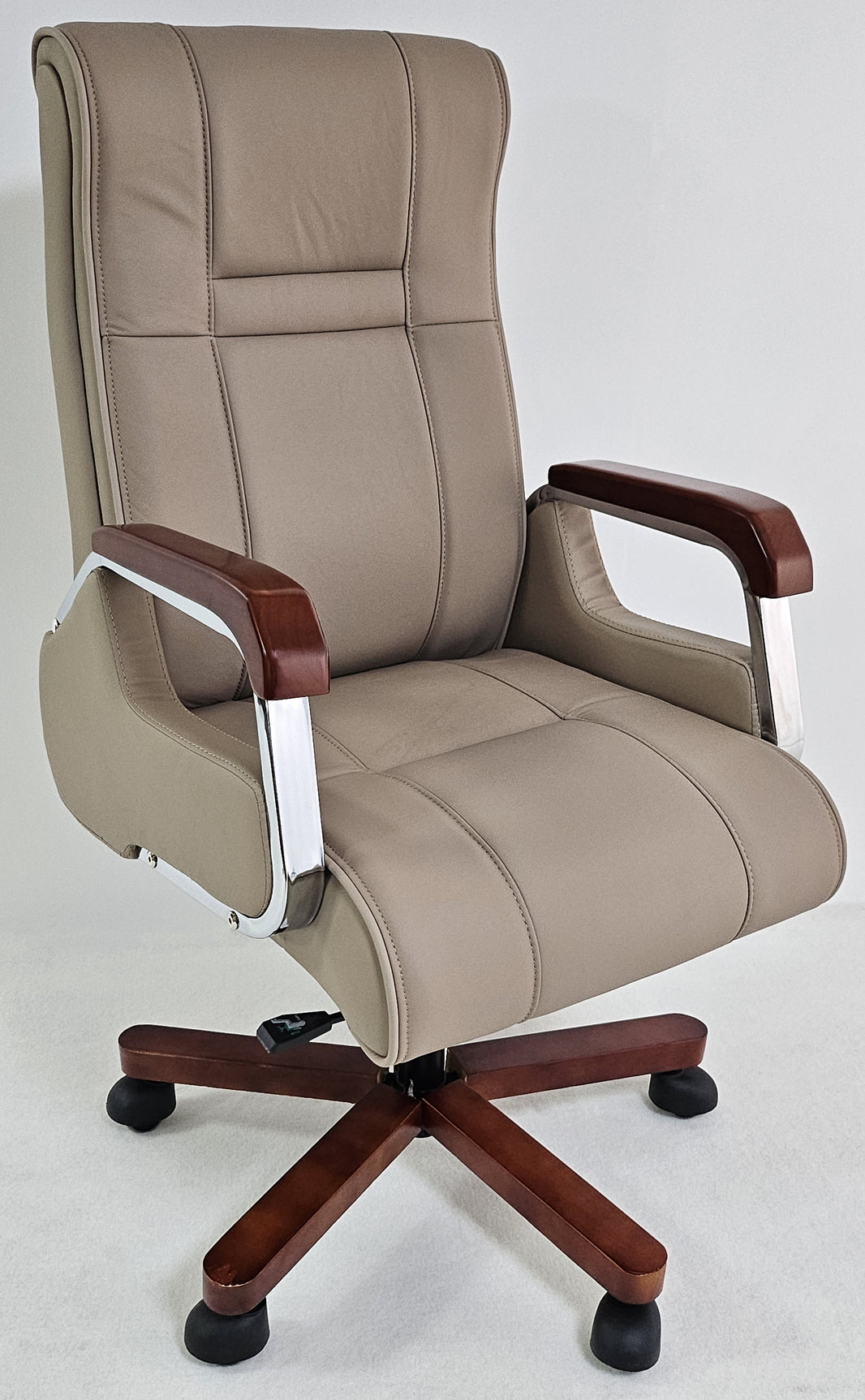 Grey Beige Leather Office Chairs