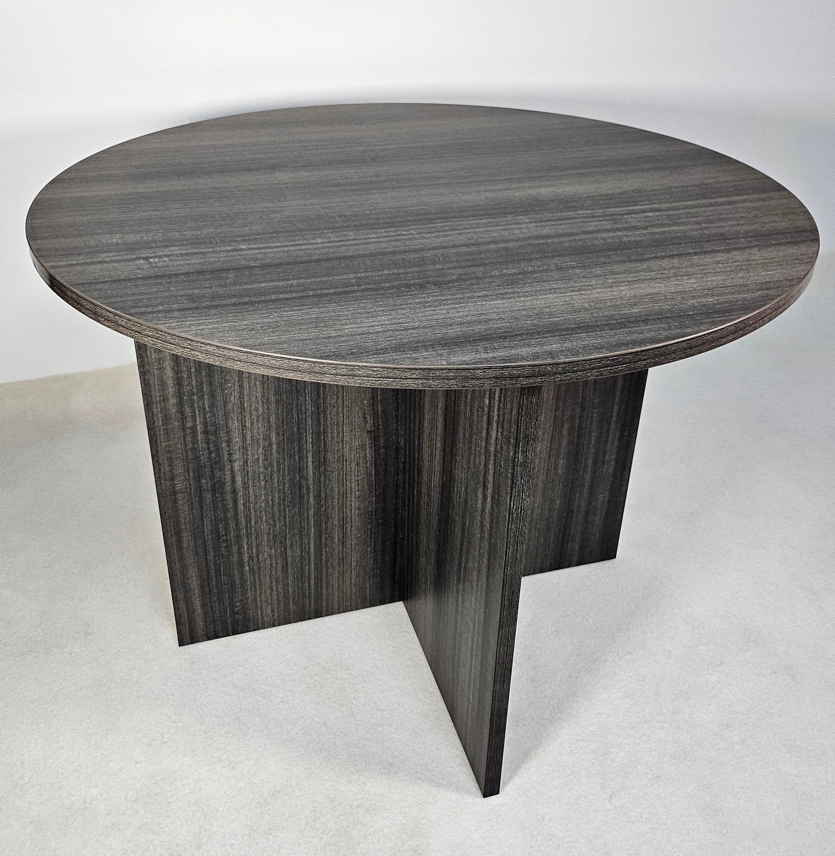 Modern Grey Oak Round Meeting Room Table - 1000mm - CF-100 – Order ...
