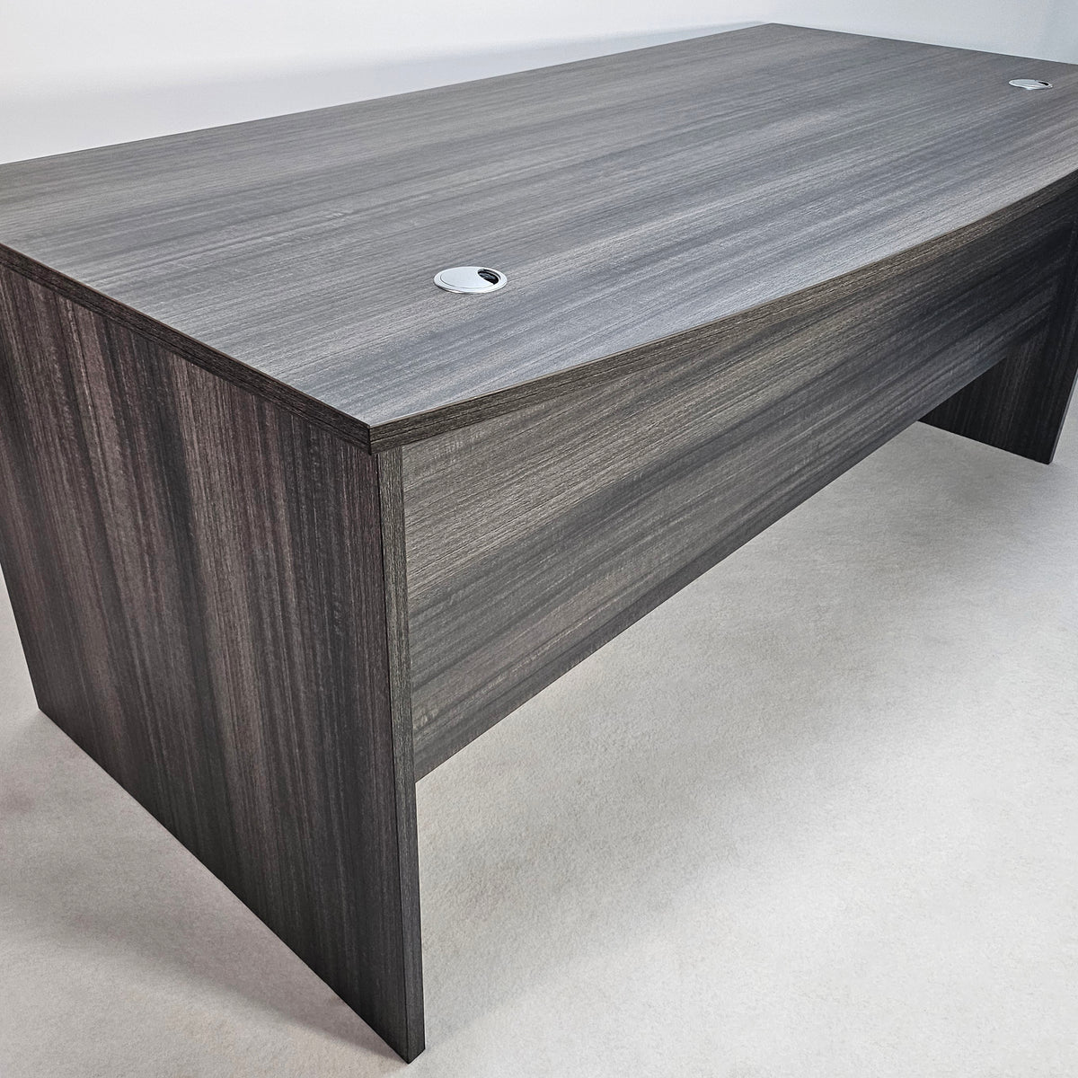 Modern Grey Oak Straight Bow Front Office Desk - 1800mm - CF-1890 ...