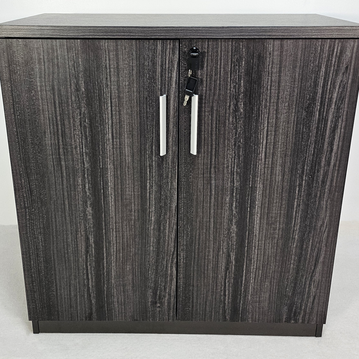 Modern 800mm Wide Two Door Grey Oak Executive Office Cupboard - S0616 ...