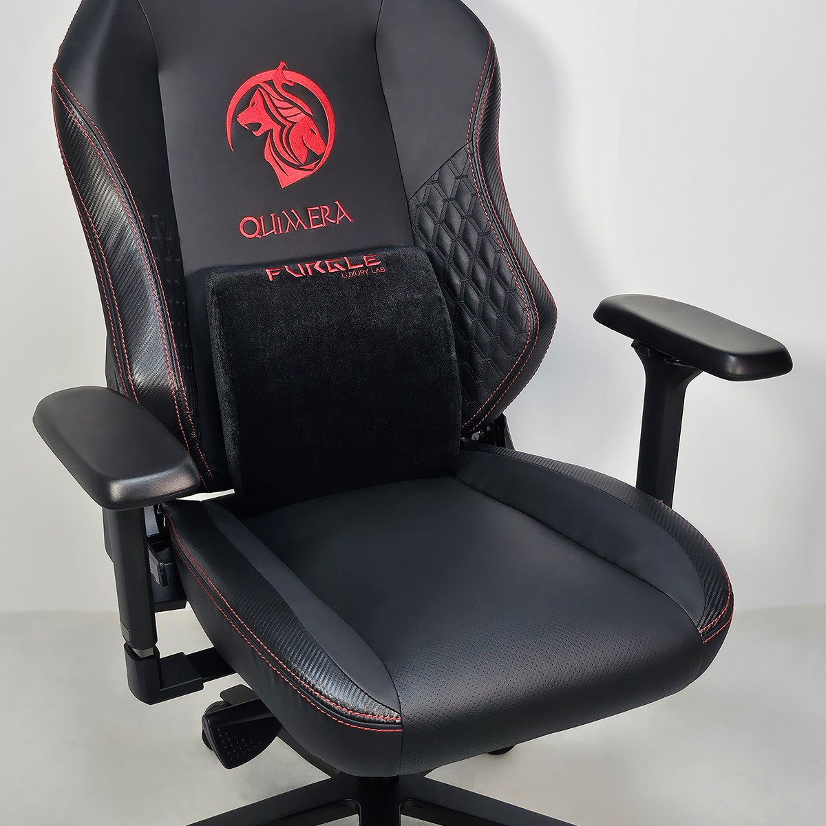 Reclining Black Leather Executive Gaming Style Office Chair with Red D ...
