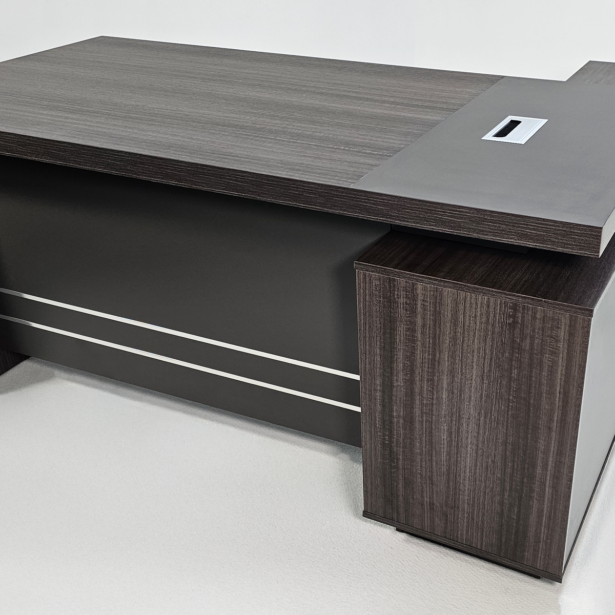 Modern Grey Brown Executive Corner Office Desk - 1600mm or 1800mm - WS ...