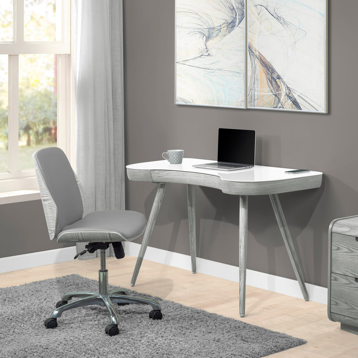 Contemporary Quality Home Glass Office Desk in Grey - 1200mm - PC714 ...