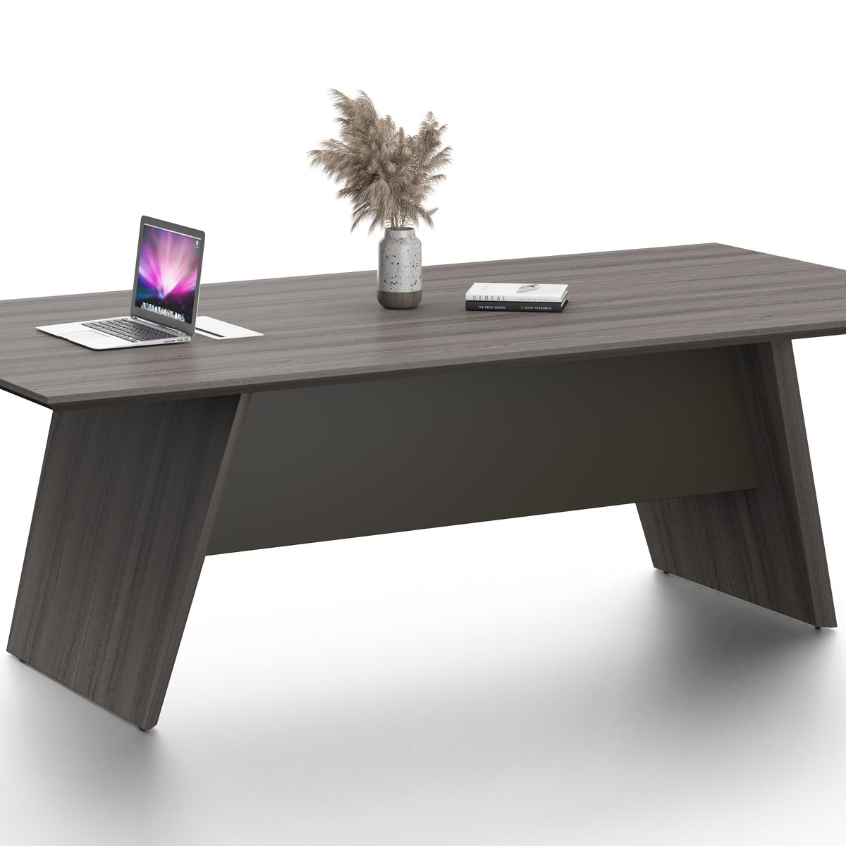 Grey Oak Veneer Corner Executive Office Desk 1400mm – Order Office ...