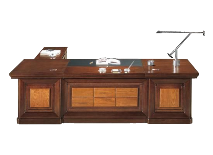 Large Executive Desk With Unique Styling - with Pedestal and Return ...