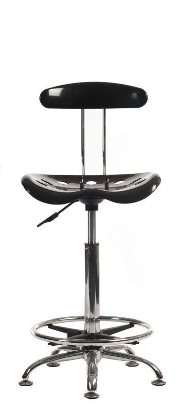 High Rise Counter Draughtsman's Chair - Black or Silver - TEK-CHAIR ...
