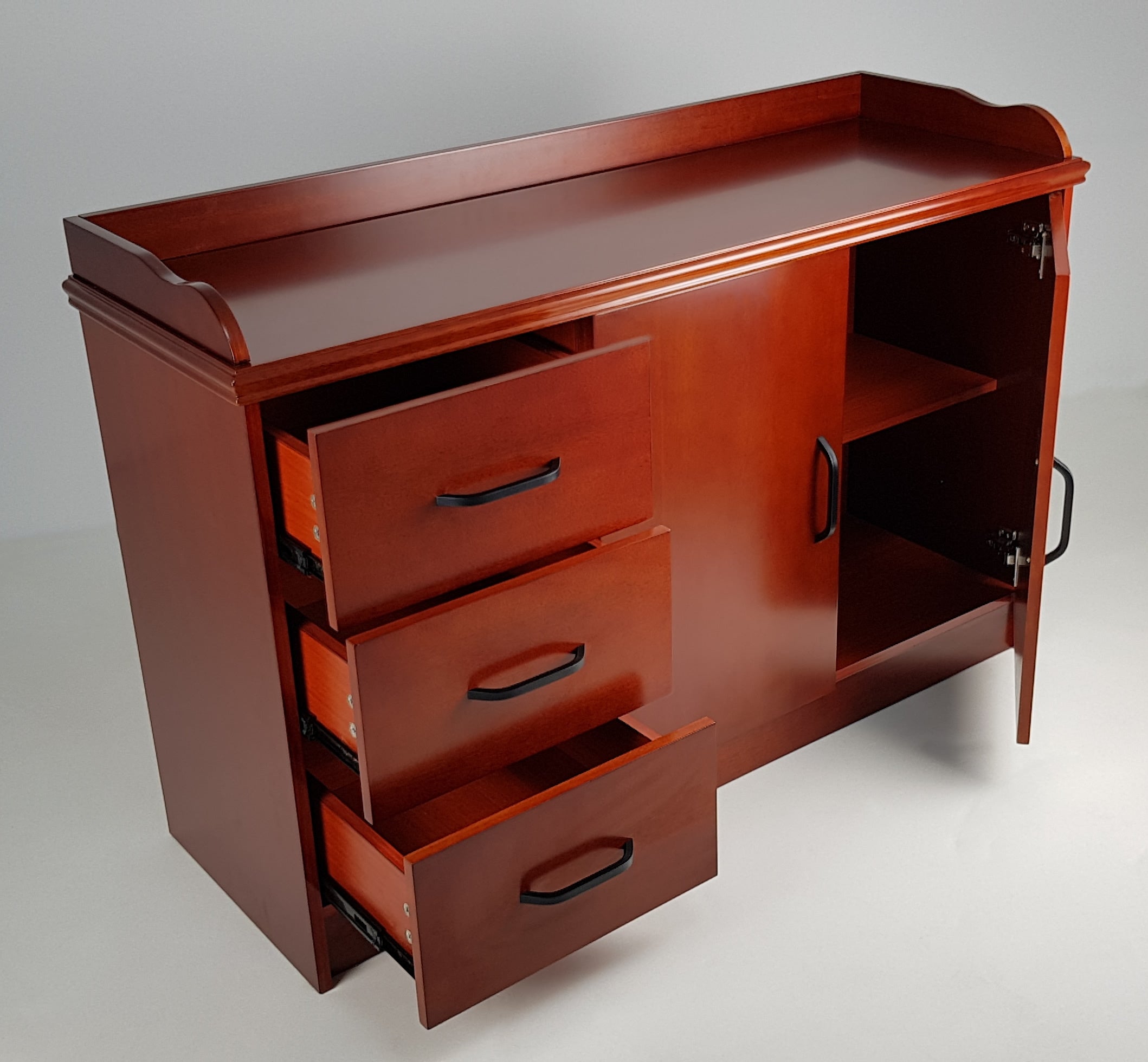 Mahogany Real Wood Veneer Cupboard 2K01 Mahogany