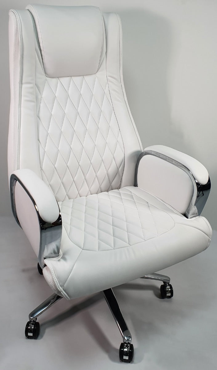 White Leather Executive Office Chair - CHA-1202A| Order Office Furniture