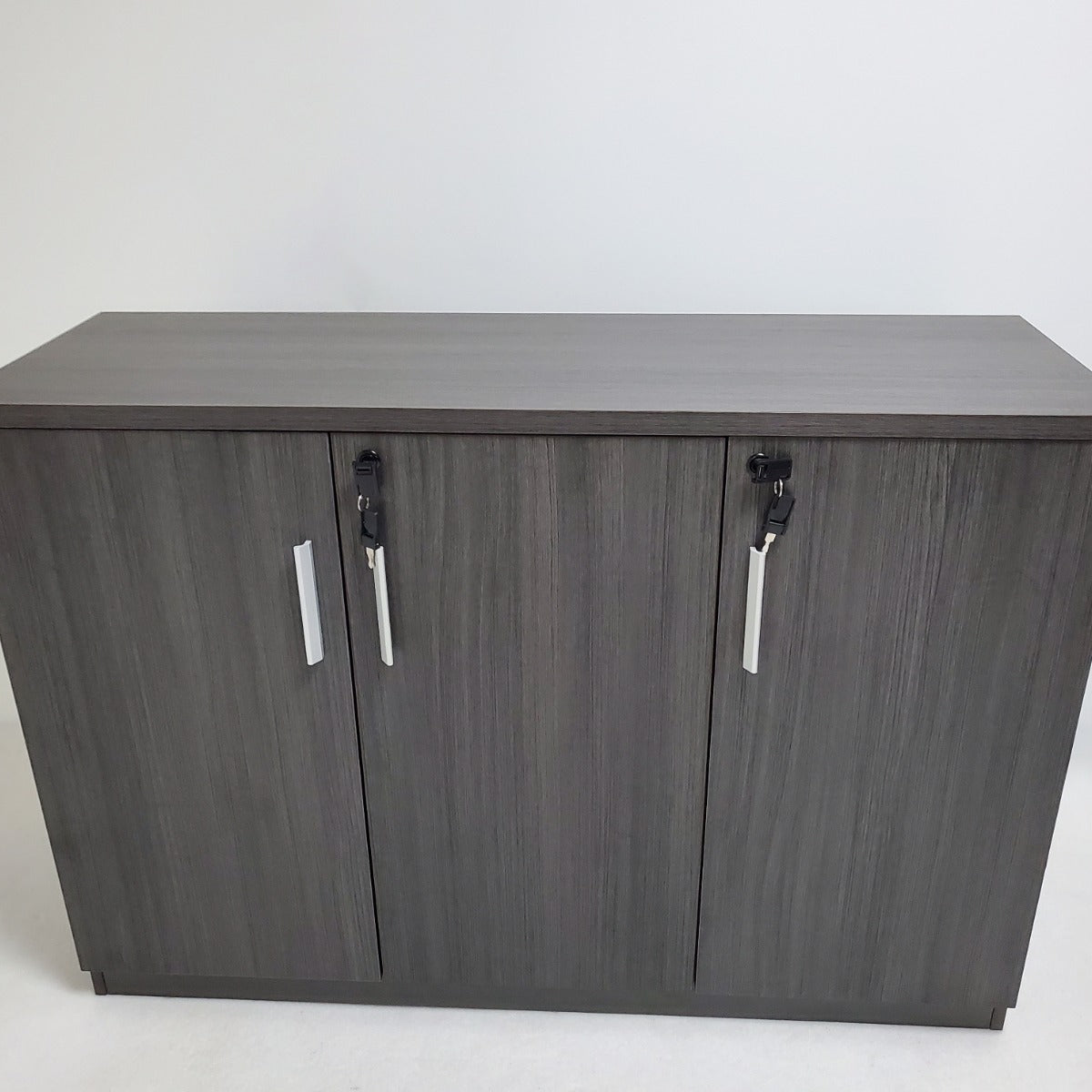 Modern 1200mm Wide Grey Oak Executive Office Cupboard - S0616-3DR ...
