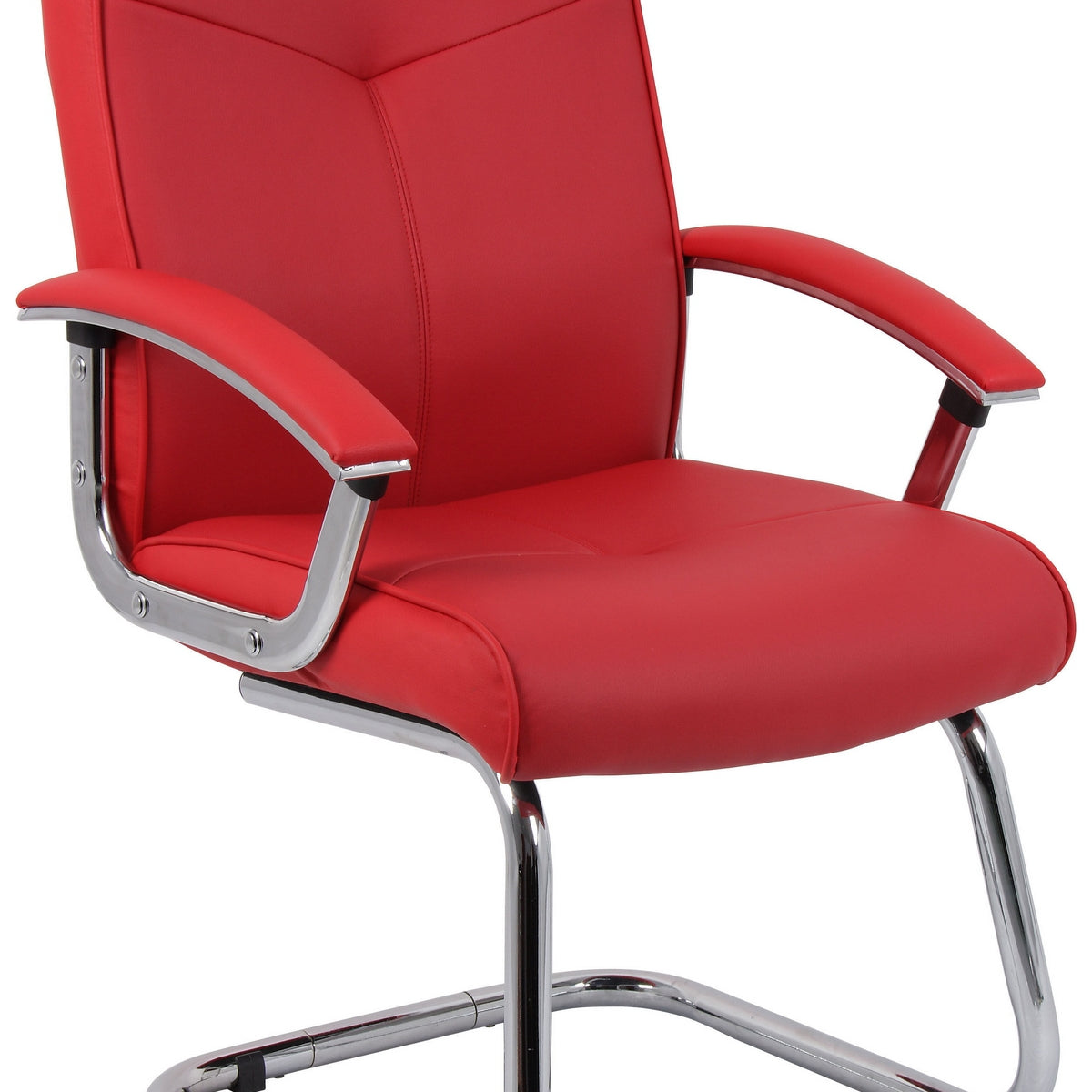 Red Leather Faced Visitor Chair HOXTON-VISITOR | Order Office Furniture